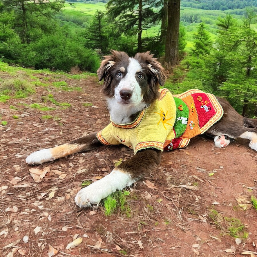 SOL DE LOS ANGELES color Luxury Handmade Peruvian dog sweater, made of ...